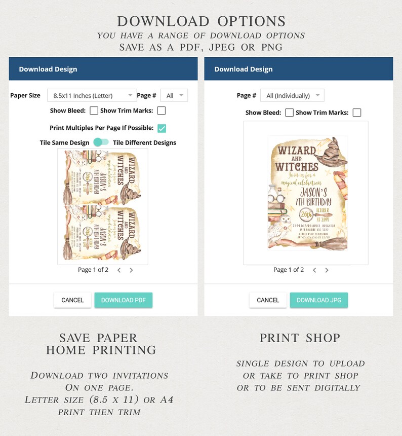 Editable Wizard and Witches Birthday Invitation Printable - Etsy Australia