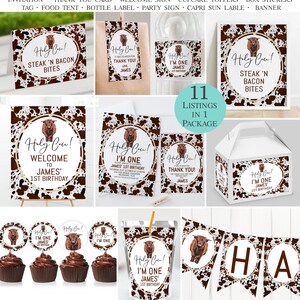 Editable Boys Highland Cow Birthday Party Printables Instant - Etsy