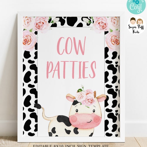 Editable Pink Floral Cow Capri Sun Label Printable Cow Print - Etsy