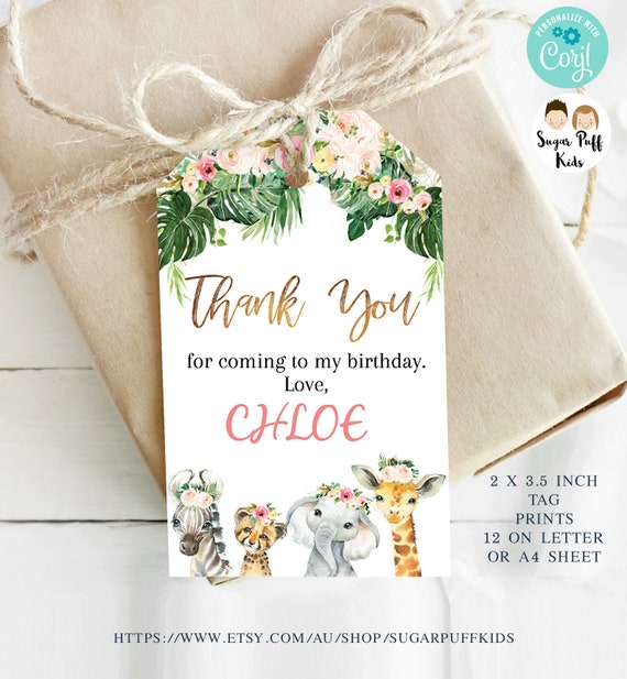 Printable Wild Safari Favor Tags Instant Safari Animals Favor - Etsy