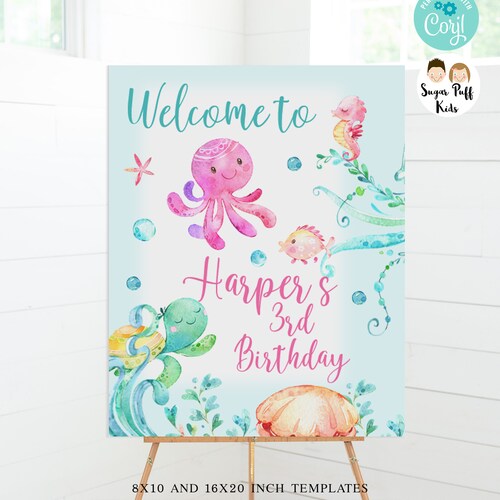 Under the Sea Welcome Sign PRINTABLE Under the Sea Birthday - Etsy