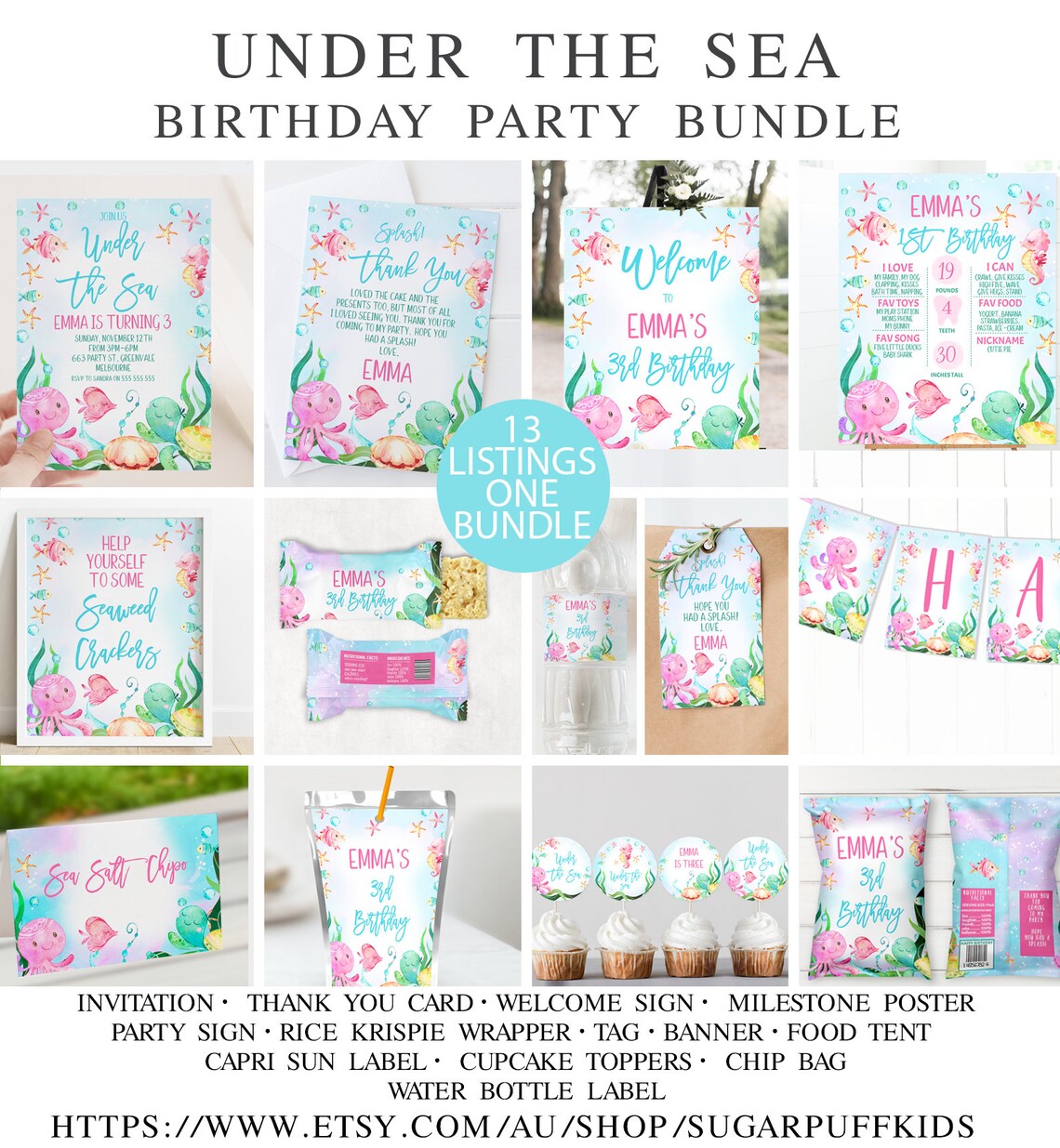 Editable Under the Sea Milestone Poster Printable Sea - Etsy