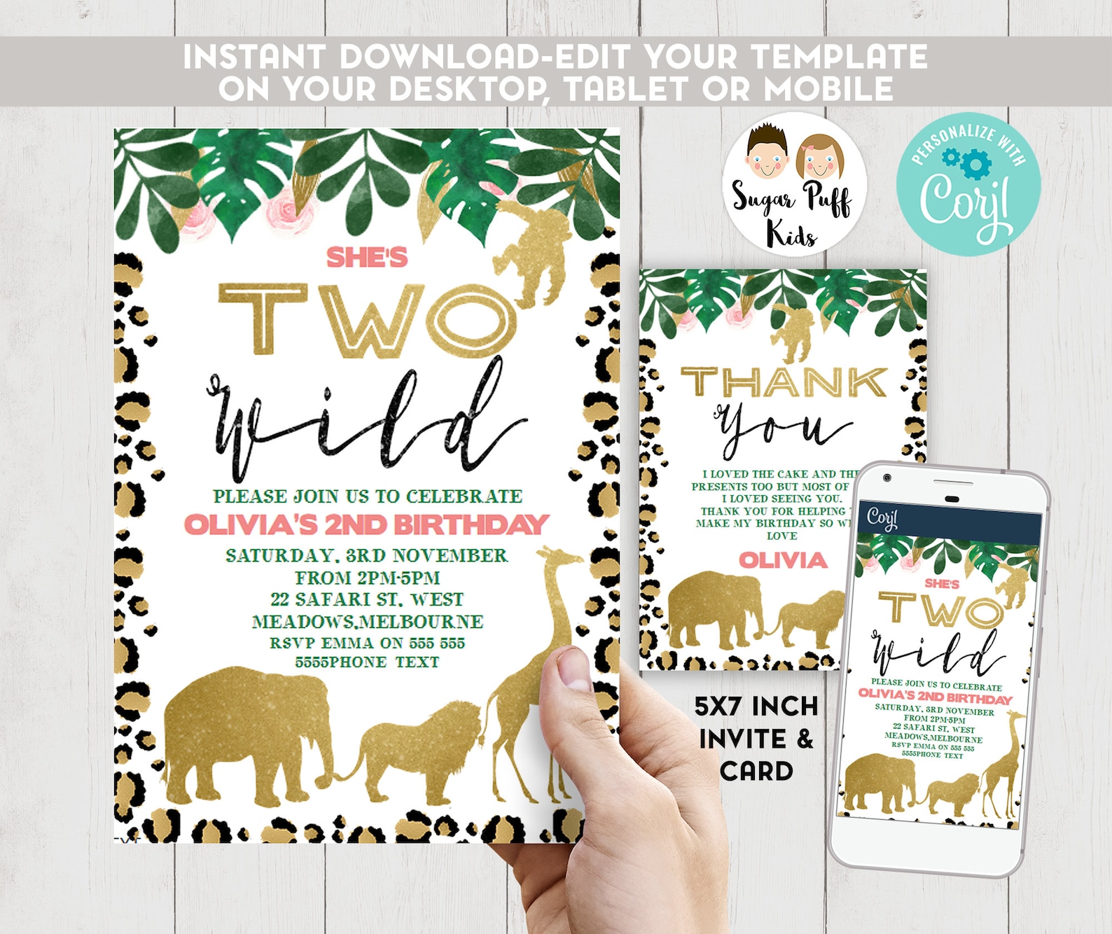 Two Wild Invitation Instant Download Two Wild | Etsy Australia