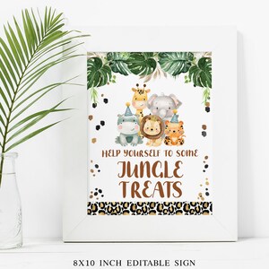 Editable Safari Animals Party Sign INSTANT DOWNLOAD, Jungle Animals ...