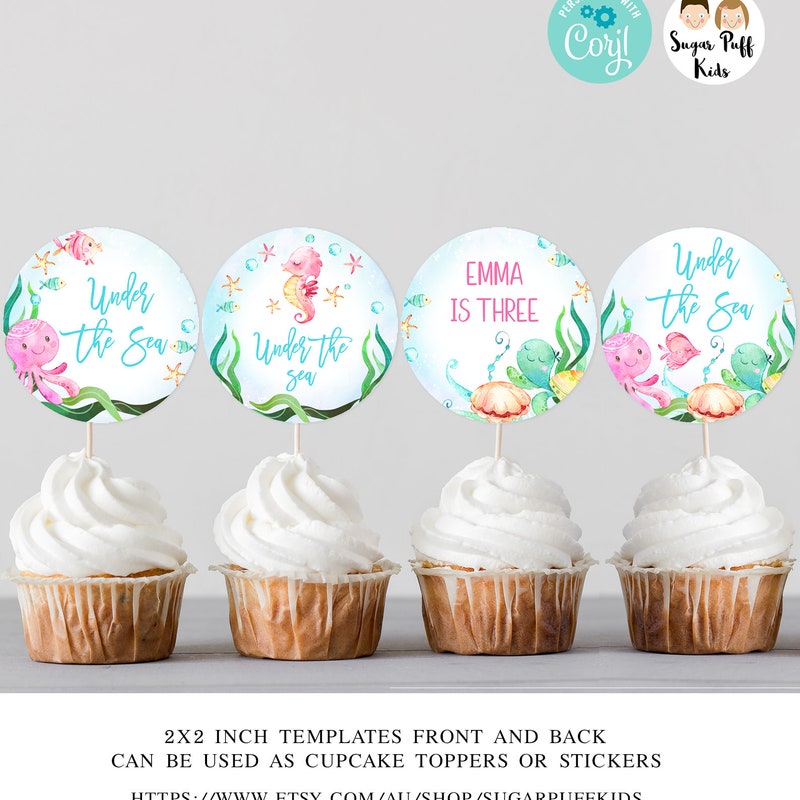 Under the Sea Themed Cupcake Toppers - Etsy