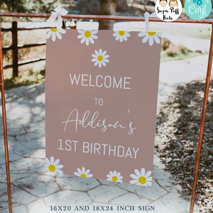 Printable Terracotta Daisy Party Sign, Instant Download Boho Daisy ...