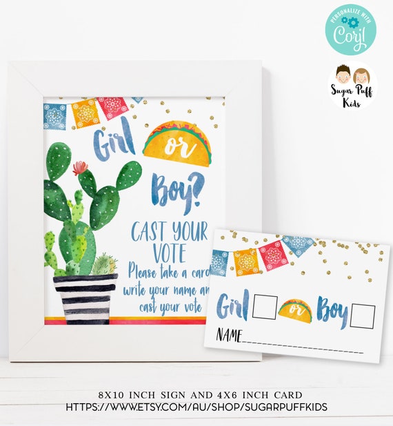 Instant Download cast your vote girl or boy fiesta themed sign ...