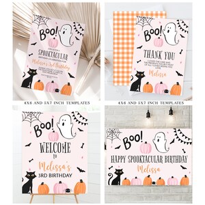 Editable Girls Pink Halloween Birthday Party Printables - Etsy