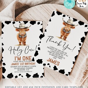 Editable Highland Cow Print Food Tent, Printable Cow Cowboy Hat ...