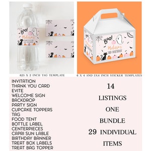 Editable Girls Pink Halloween Birthday Party Printables - Etsy