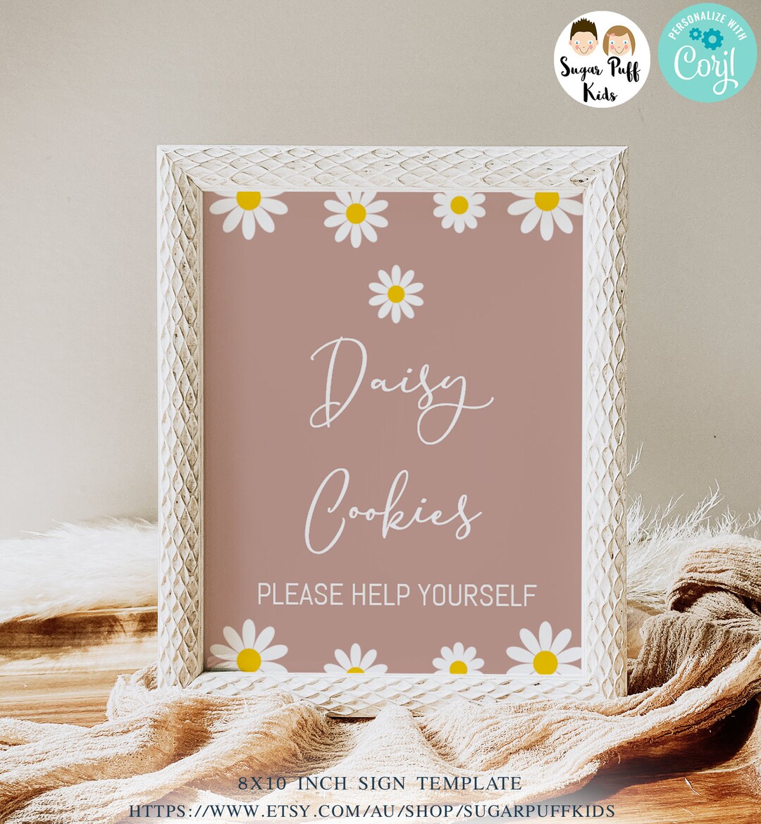 Printable Terracotta Daisy Party Sign, Instant Download Boho Daisy ...