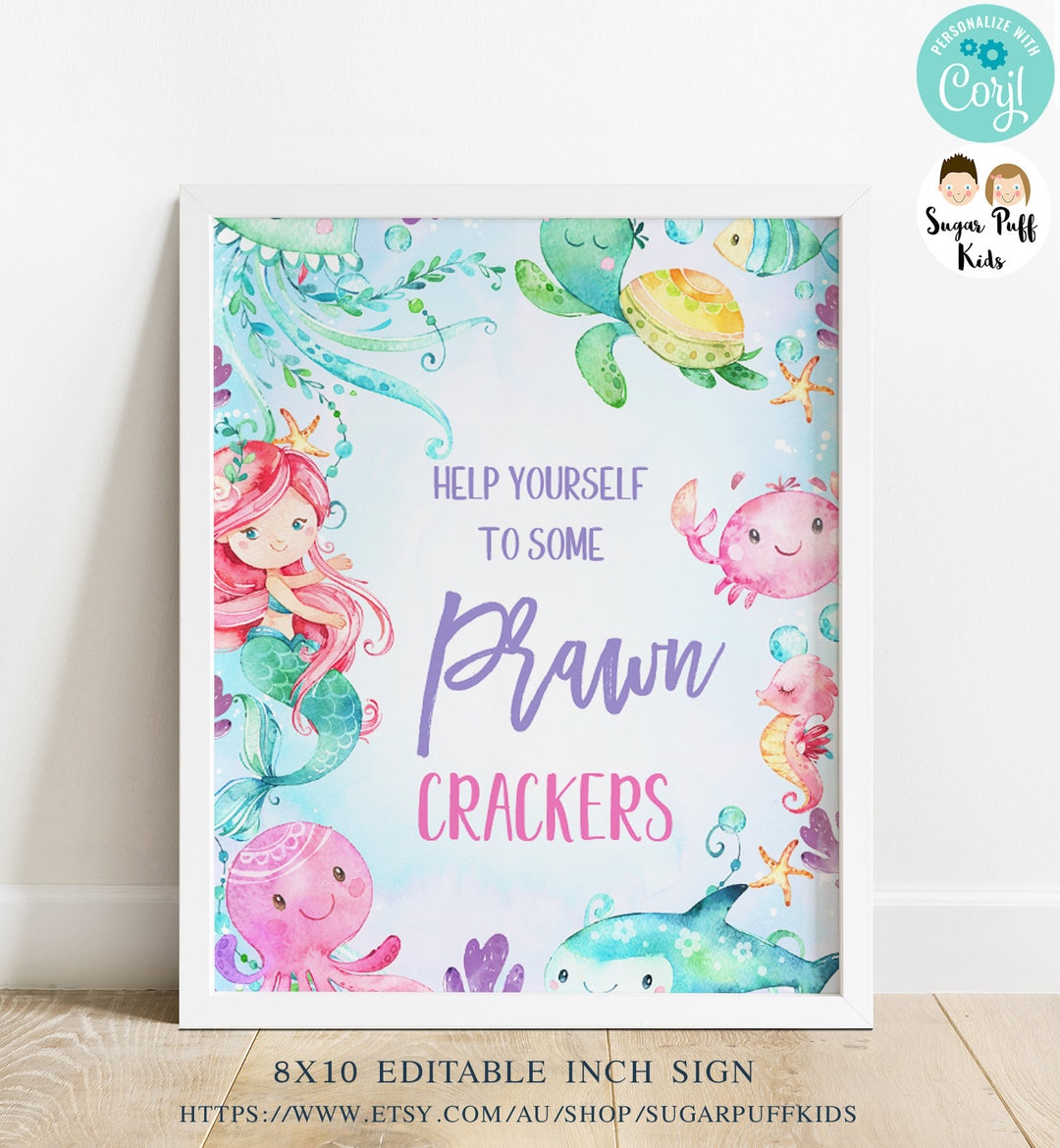Printable Mermaid Under the Sea Party Sign, Instant Download Sea ...