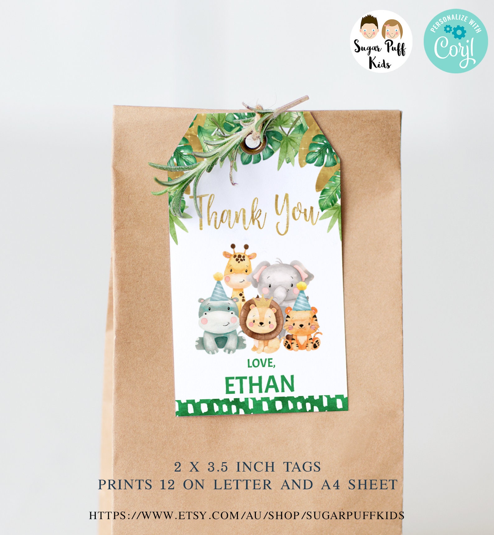 Editable Safari Lets Get Wild Mini Birthday Party Package | Etsy