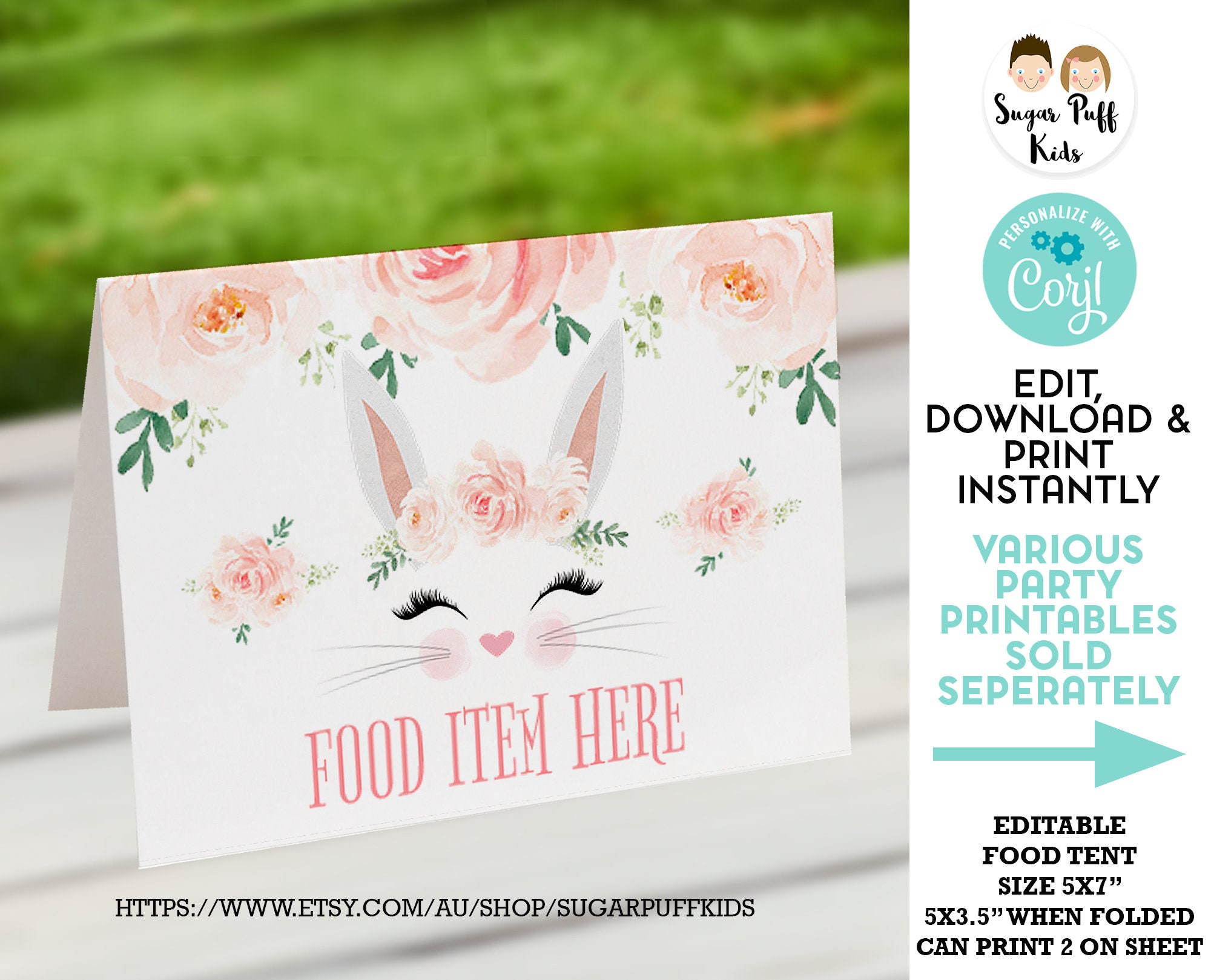 Bunny Favor Tag INSTANT DOWNLOAD EDITABLE Bunny Rabbit - Etsy Australia