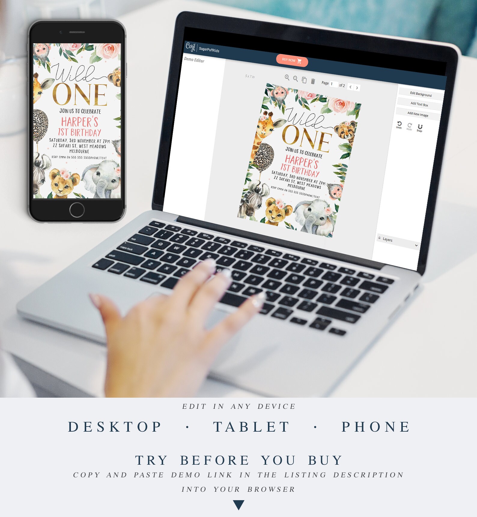 Editable Wild One Water Label Printable Safari Water Bottle - Etsy ...