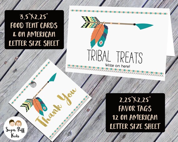 Food Tent Cards And favor Tags For Wild One Birthday Party, Digital ...