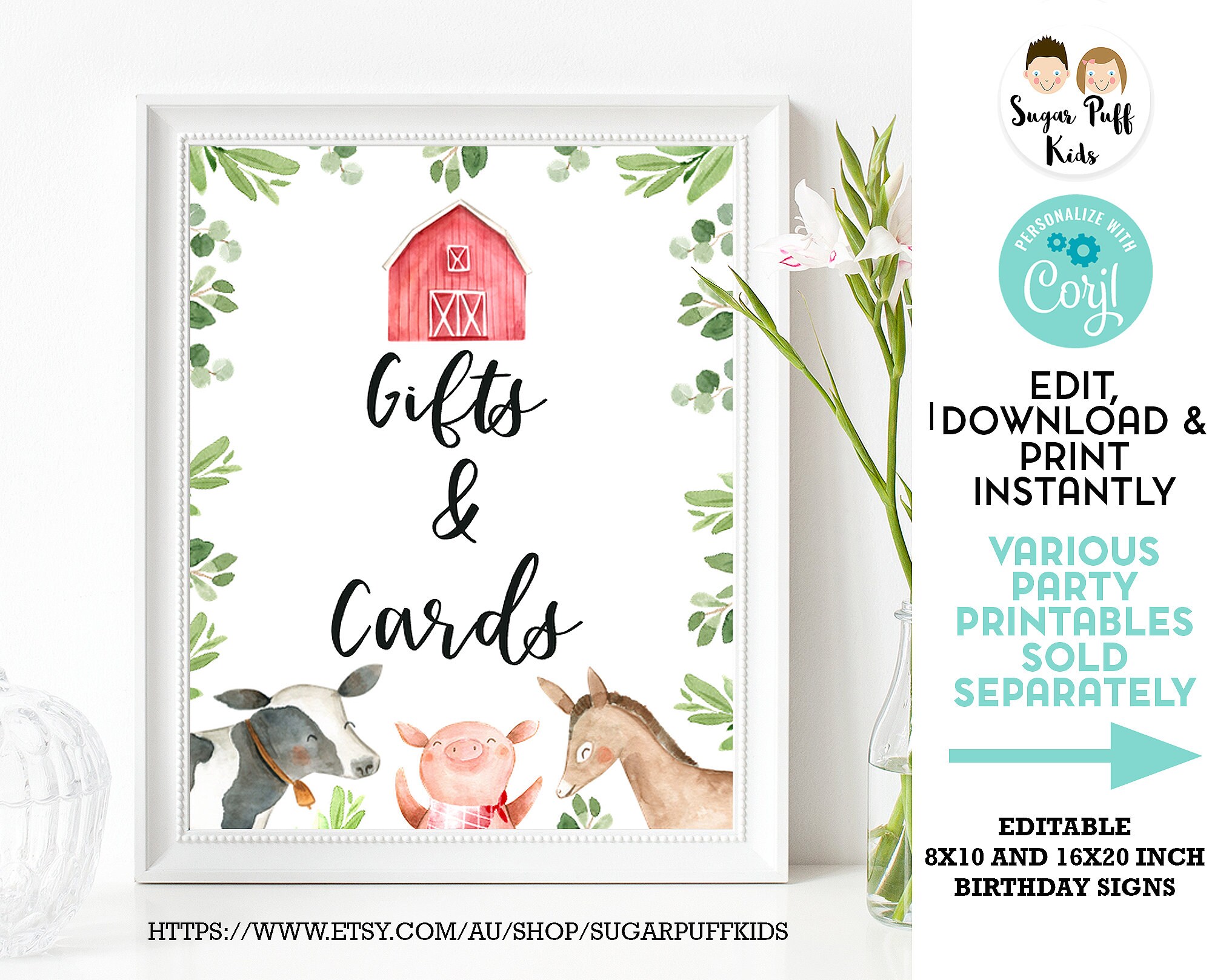 Farm Animal Baby Shower Invitation Farm Baby Shower - Etsy