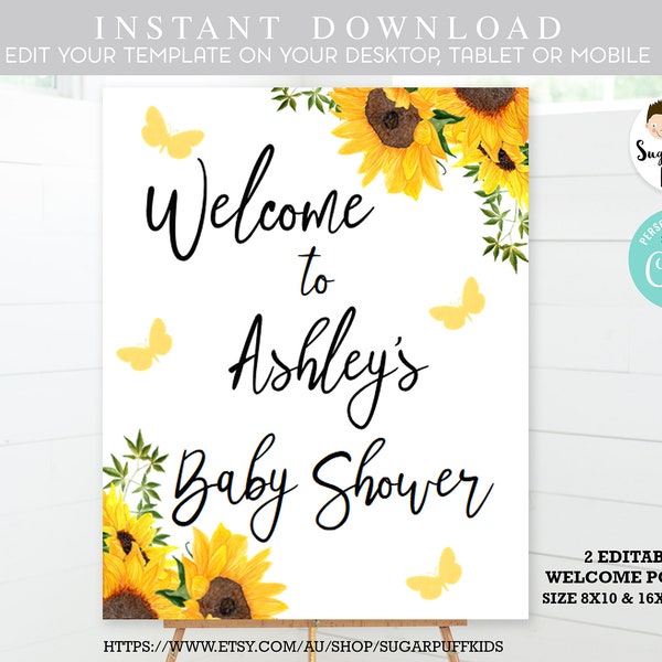 Baby Shower Sign Sunflower - Etsy