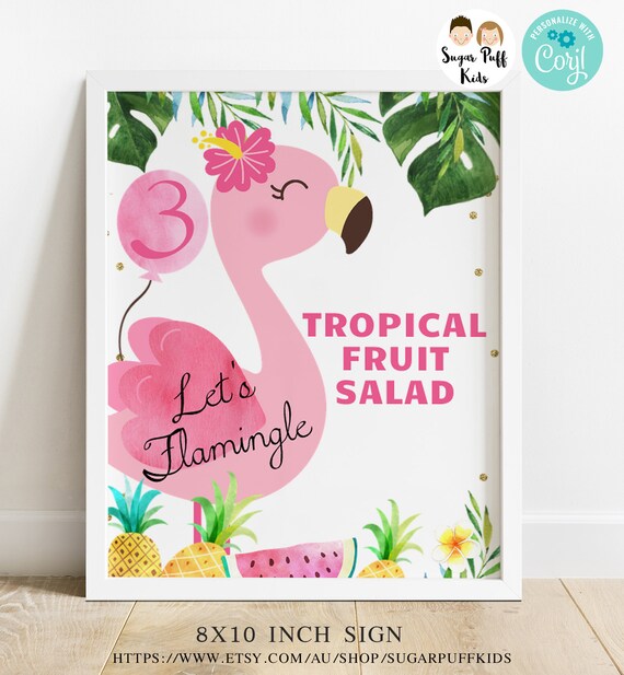 Printable Flamingo Party Sign, Instant Download Flamingle Foliage ...