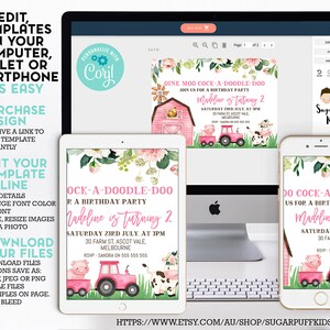 Printable Pink Farm Welcome Sign, Instant Farmyard Party Welcome Sign ...