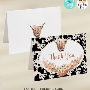 Editable Highland Cow Baby Shower Bundle, Printables Boho Cow, Instant ...