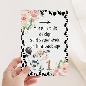 Editable Pink Floral Cow Cow Print Food Tent, Printable Cow Birthday ...