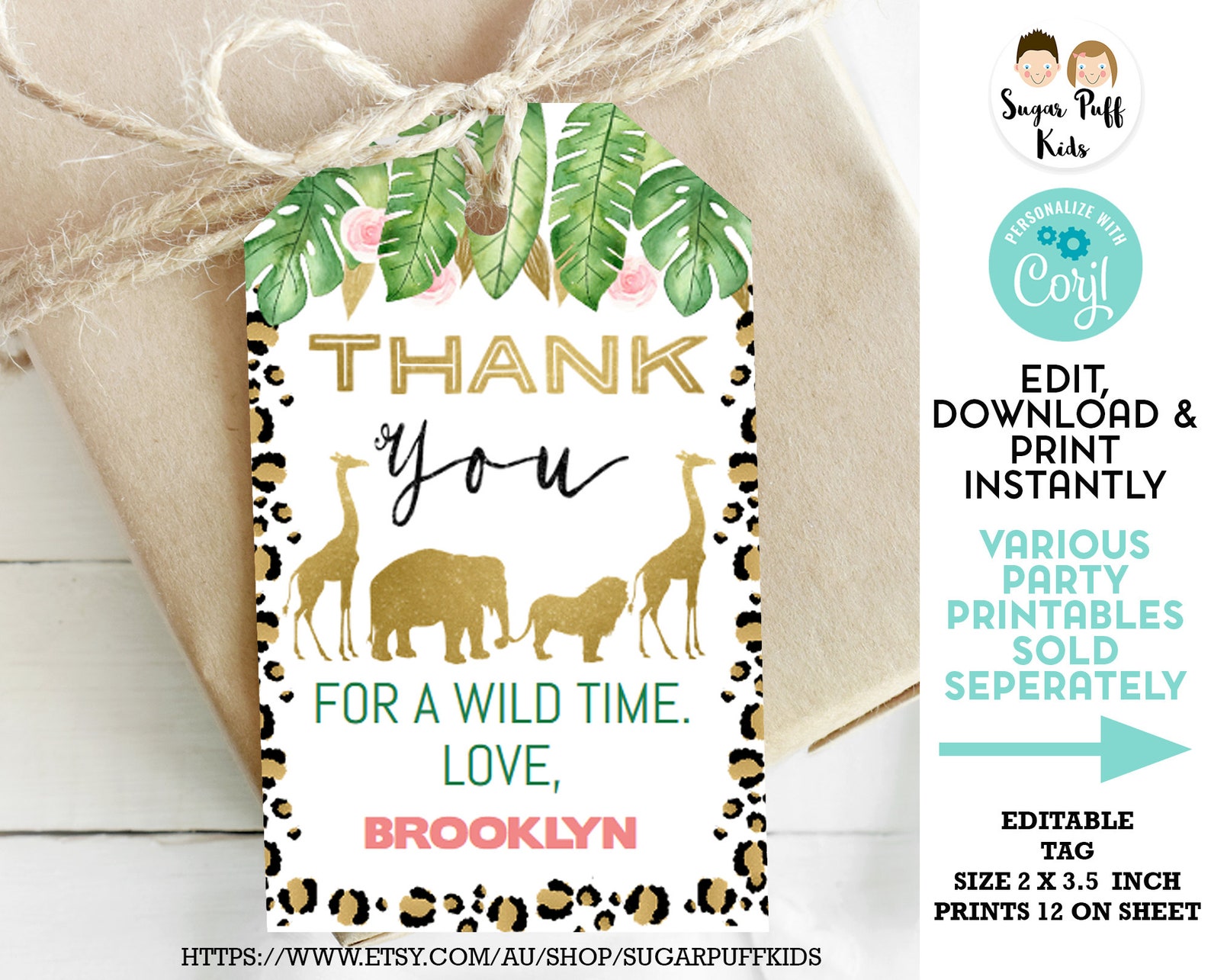 She's Two Wild Thank You Card Girls Safari Thank You - Etsy Canada
