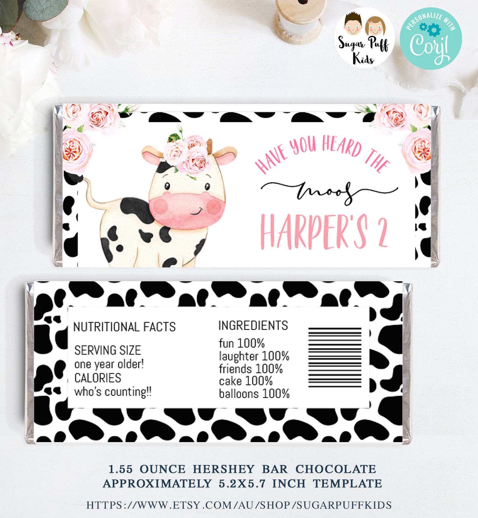 Editable Floral Cow Birthday Milestone Poster Printable Cow - Etsy