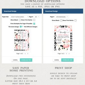 Editable Pink Floral Cow First Birthday Bundle, Printable Girls Cow ...