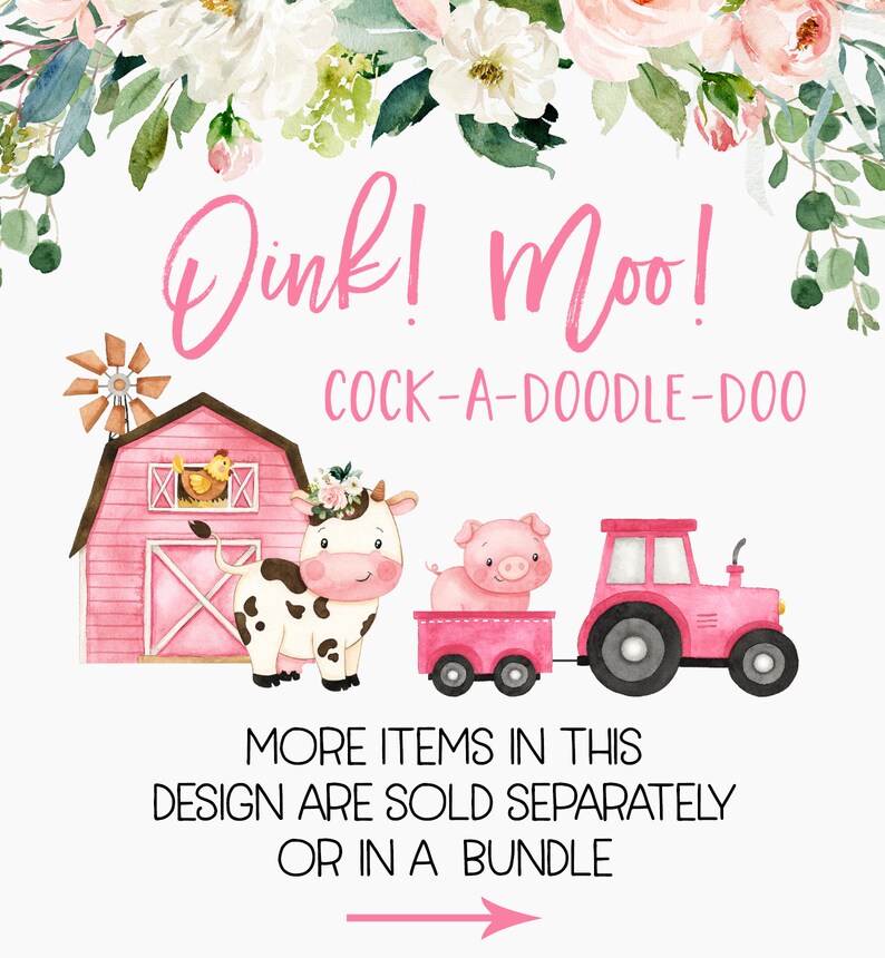 Editable Floral Pink Farm Birthday Milestone Poster Printable - Etsy