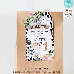 Printable Pink Floral Cow First Birthday Invite, Editable Girls Cow ...