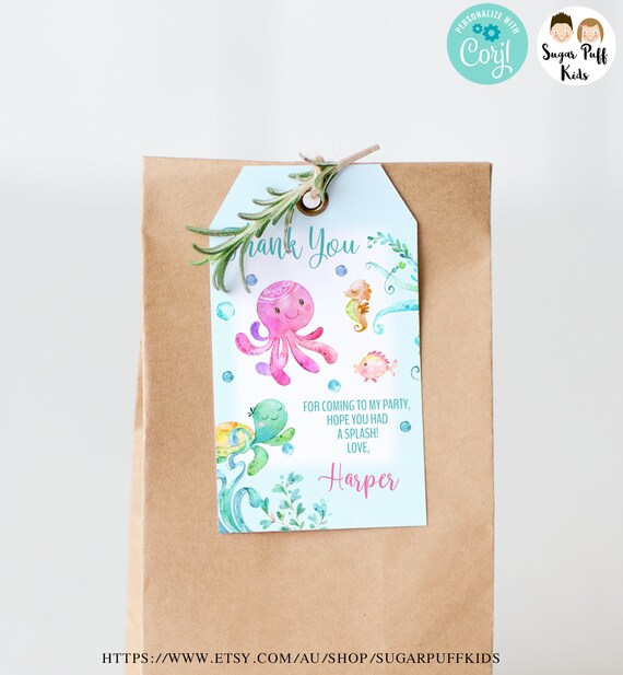 Editable Under the Sea Favor Tag, Printable Octopus Birthday Party Tag ...