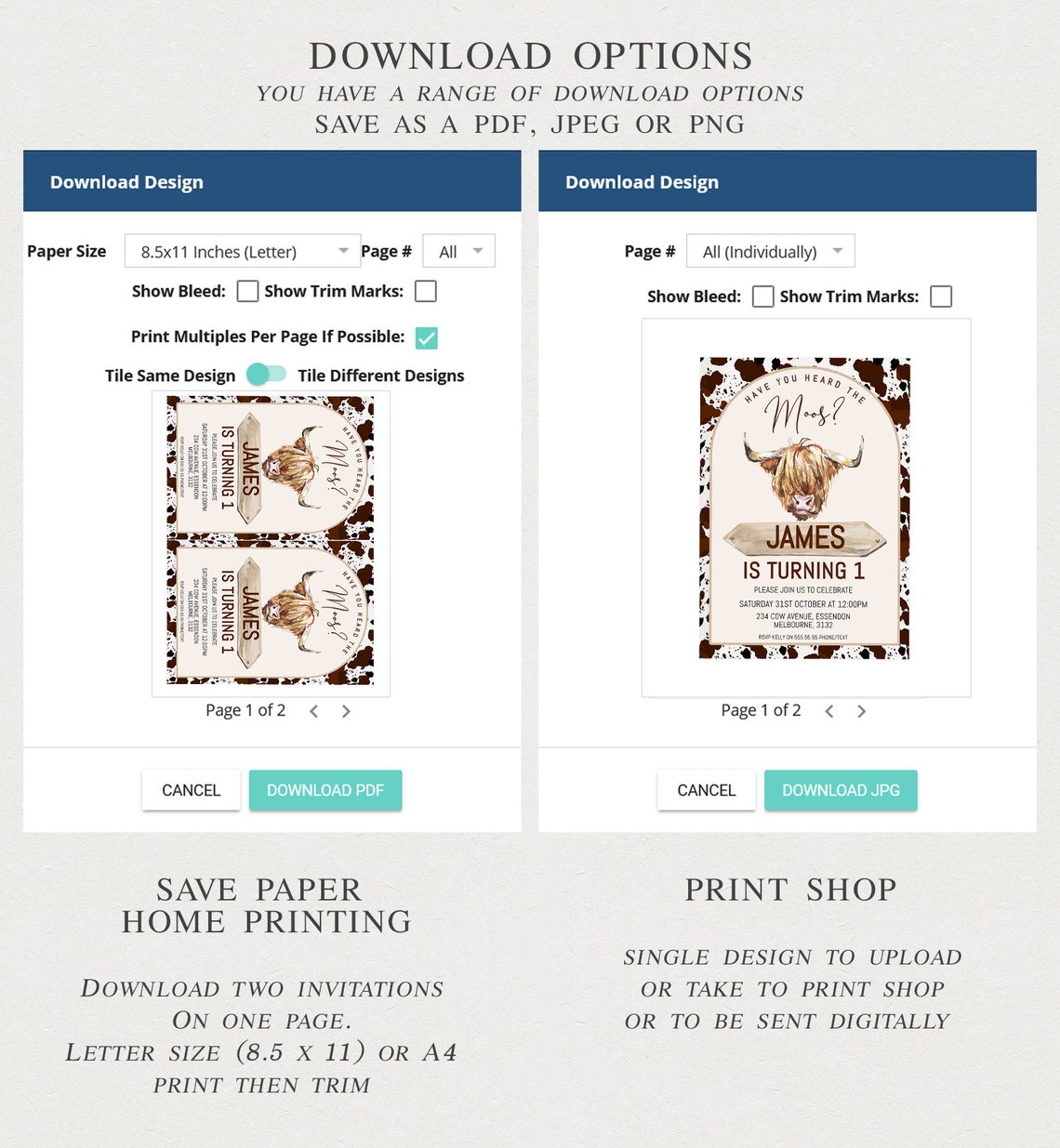 Printable Highland Cow Birthday Banner Editable Brown Cow - Etsy