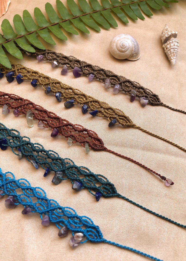 Ankle Bracelet Tribal Macrame Anklet With FLUORITE Anklet | Etsy