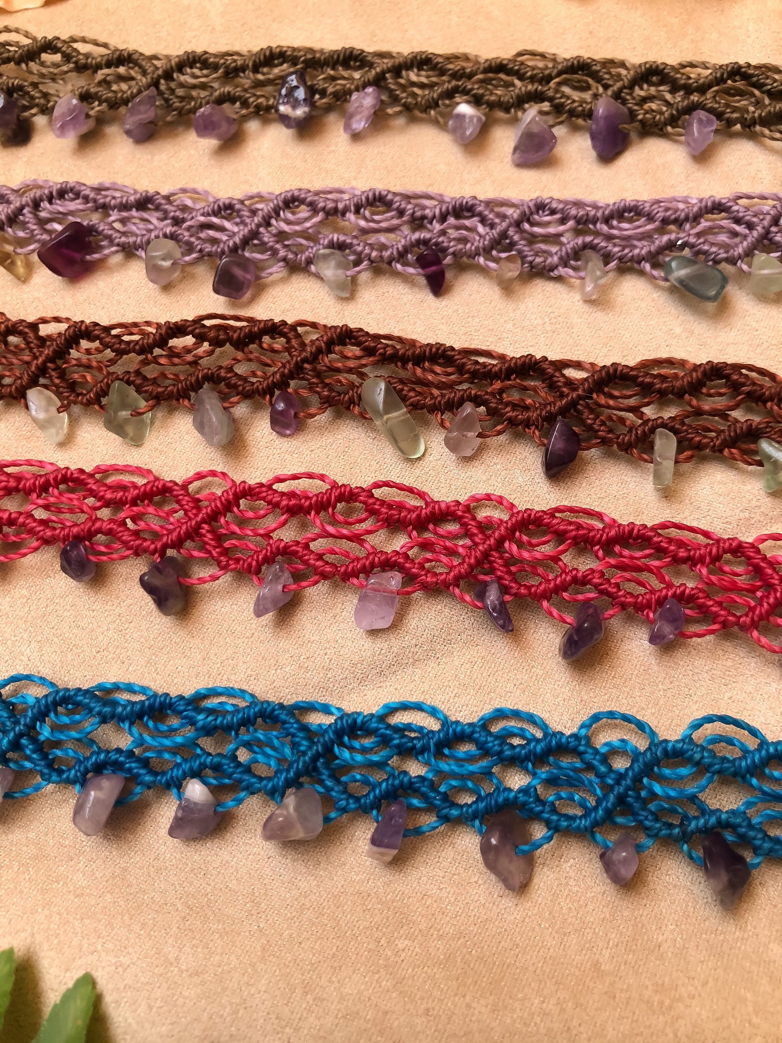 Ankle Bracelet Tribal Macrame Anklet With FLUORITE Anklet | Etsy