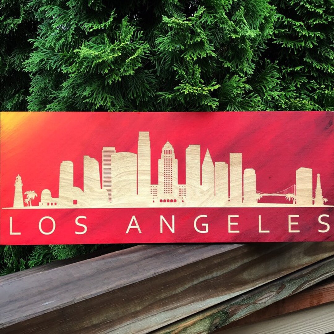 Engraved Skyline - Engraved City Skyline - Colorful Skyline Engraving ...