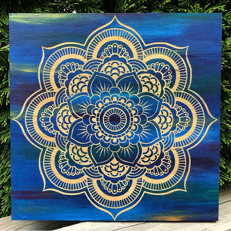 Mandala Wall Hanging water Lilies Mandala Laser Engraved - Etsy