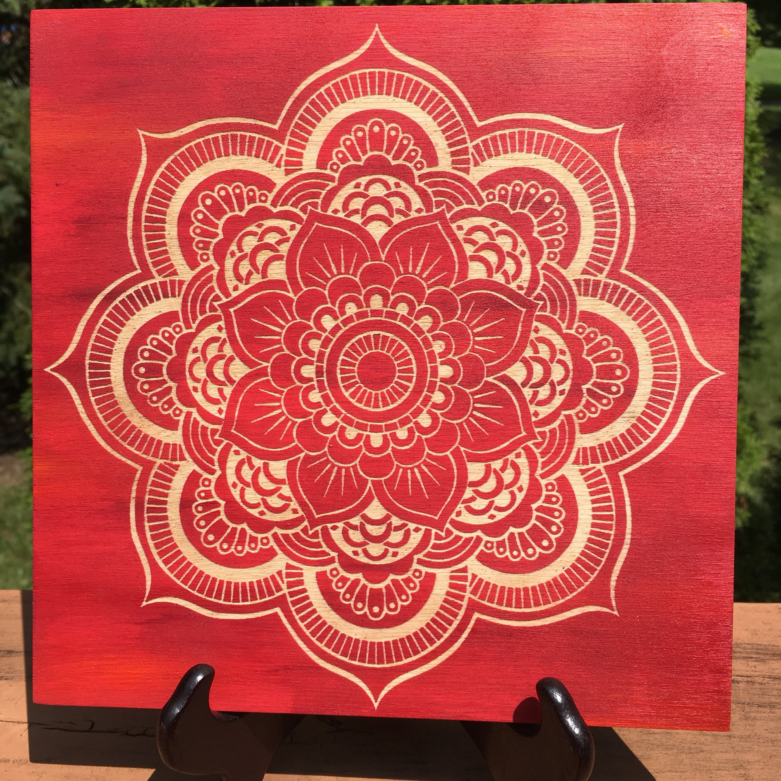 Wooden Laser Engraved Elemental Mandala Panel Wall Hanging 4 - Etsy