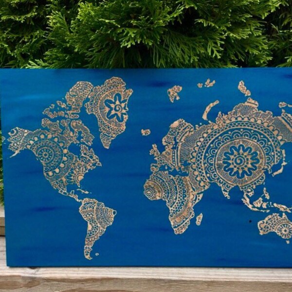 Mandala World Map - Etsy