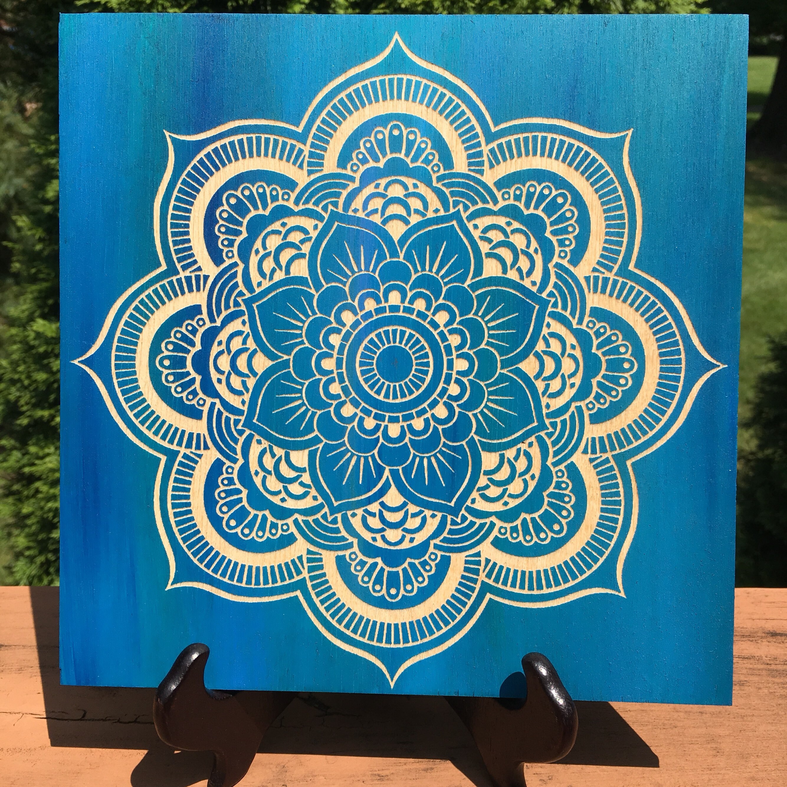 Wooden Laser Engraved Elemental Mandala Panel Wall Hanging 4 - Etsy