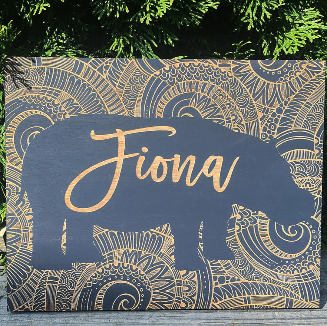 Fiona Wall Hanging Fiona Hippo Wall Hanging engraved Fiona - Etsy