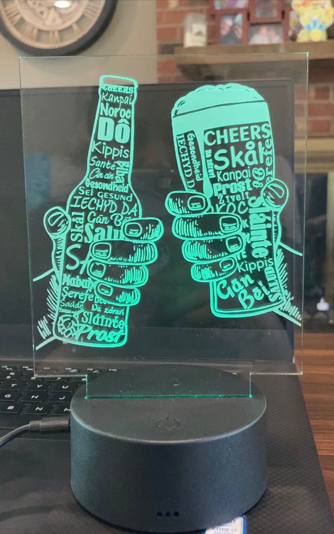 Cheers Beer Decor - LED Light Beer Sign - Engraved Beer Sign - Light up ...