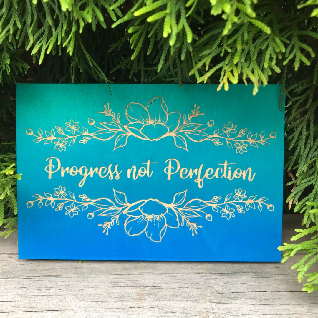 Progress Not Perfection - Inspiring Girls Sign- Girls Bedroom Decor ...