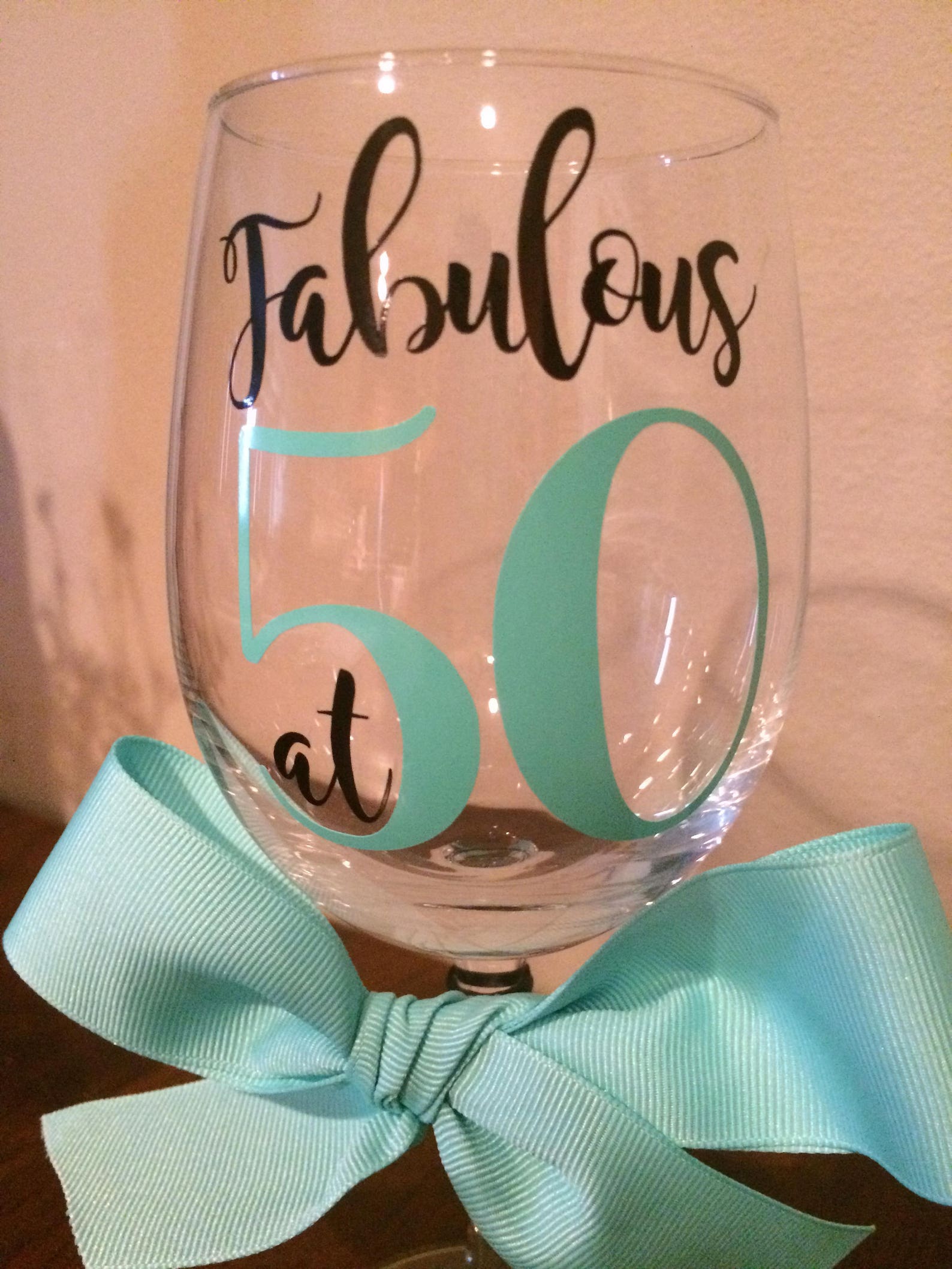 Custom 50th Birthday Wine Glass Fabulous at 50 50th - Etsy