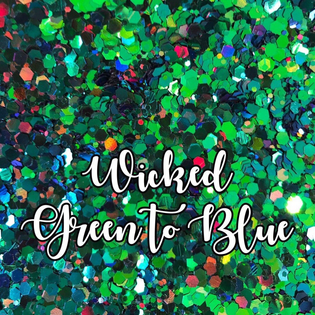 Wicked Chunky Mix Glitter Color Shifting Green and Blue Metallic ...