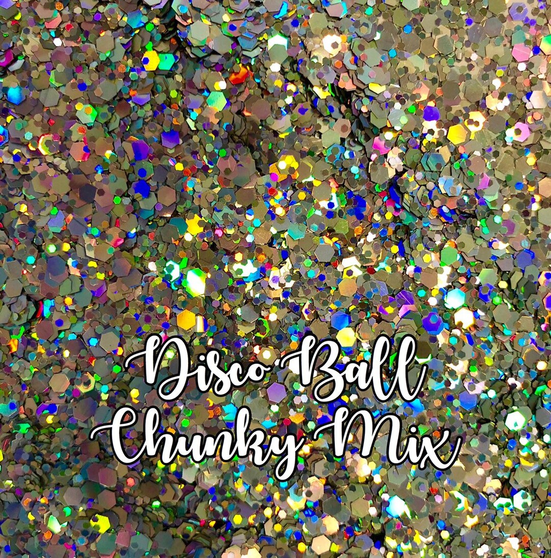 Disco Ball Chunky Mix Glitter Silver Holographic Hex - Etsy