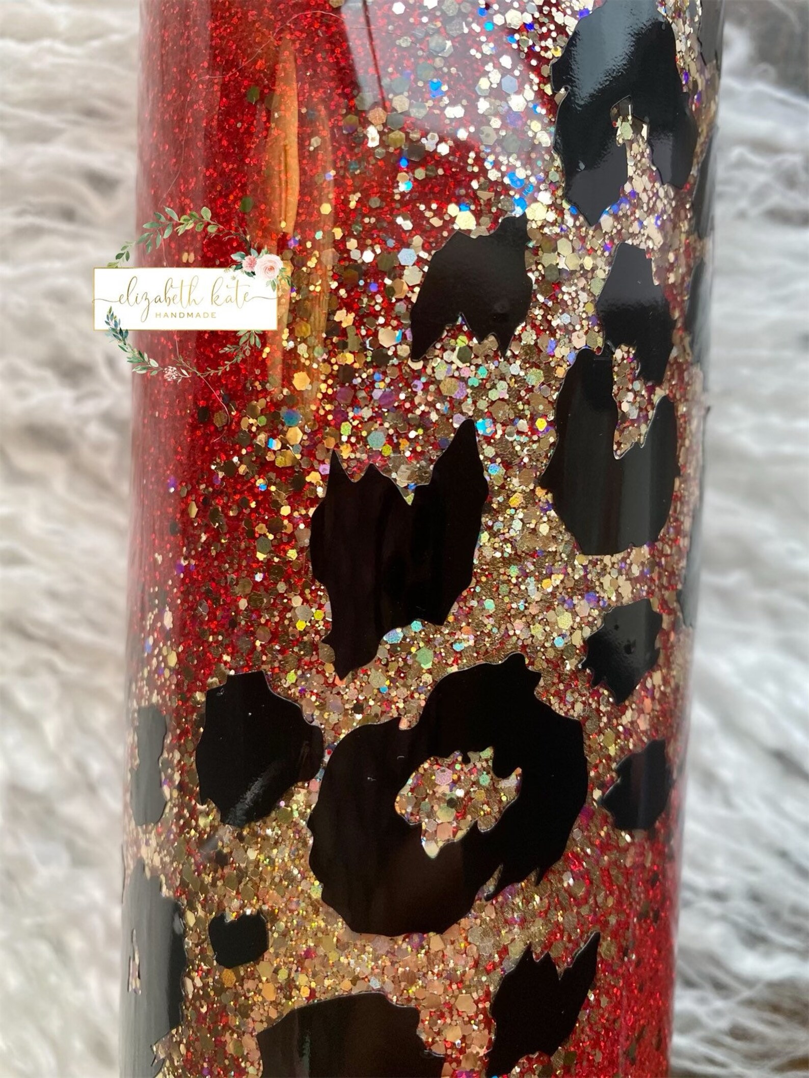 Custom Personalized Cheetah Leopard Red Glitter - Etsy