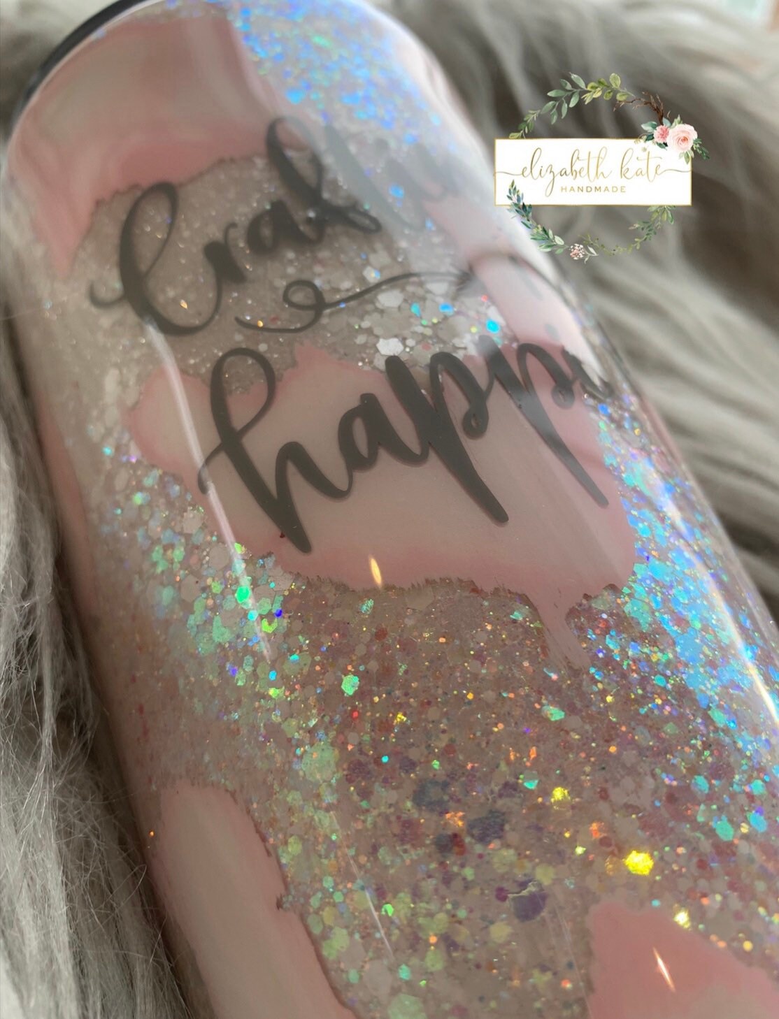 Custom Pink and Silver Geode Style Stainless Steel Glitter | Etsy