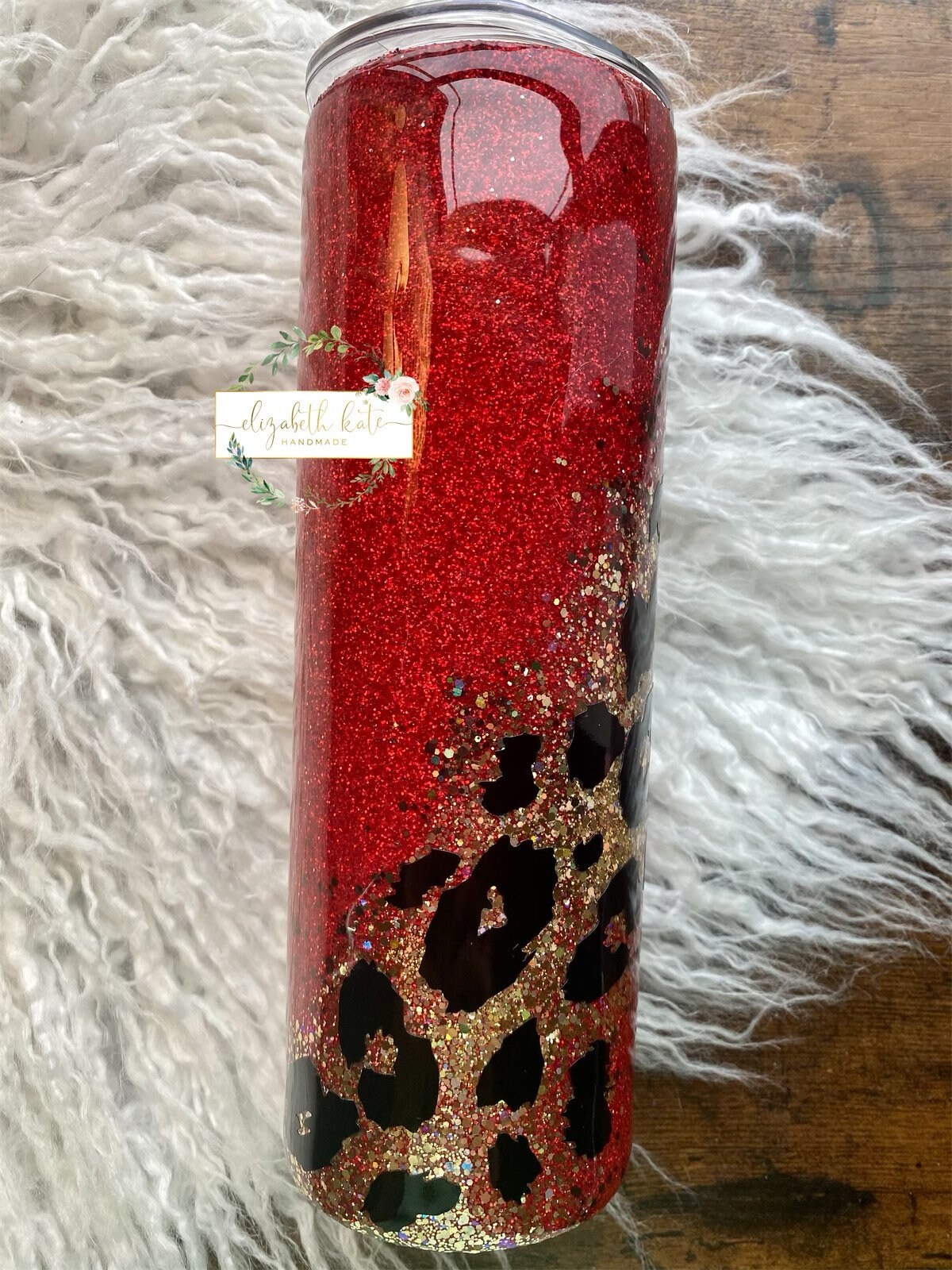 Custom Personalized Cheetah Leopard Red Glitter - Etsy