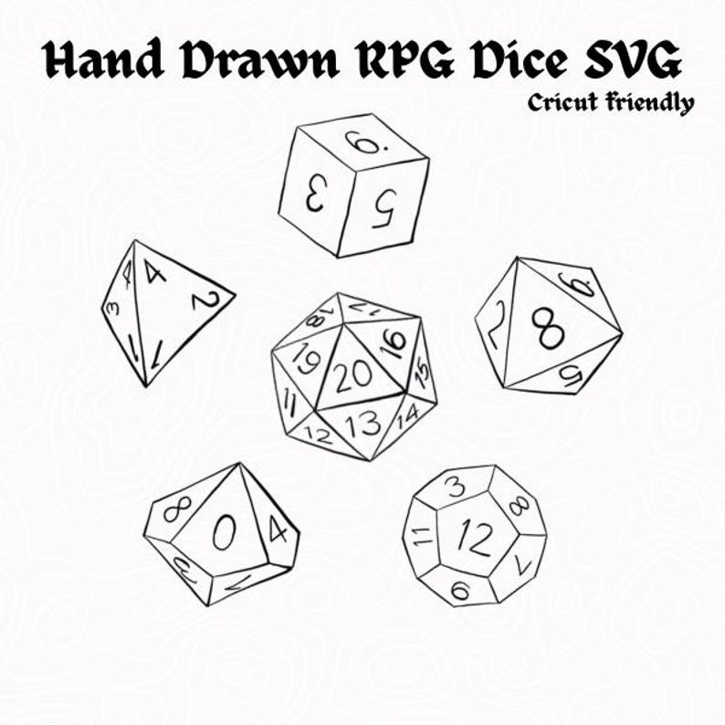Doodle Dice DND SVG - Etsy